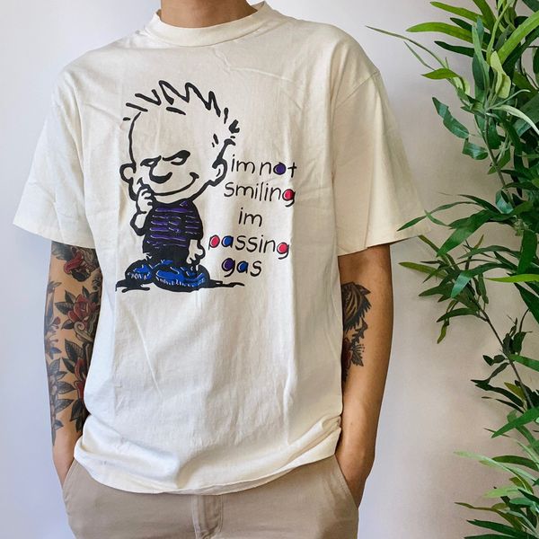 Vintage Vintage 90s I’m Not Smiling, I’m Passing Gas Graphic T-shirt ...