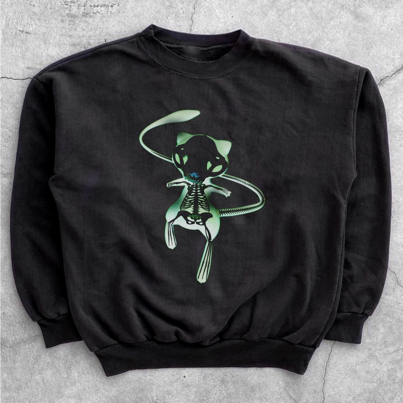 Pokemon Black Pokémon Mew skeleton sweatshirt | Grailed