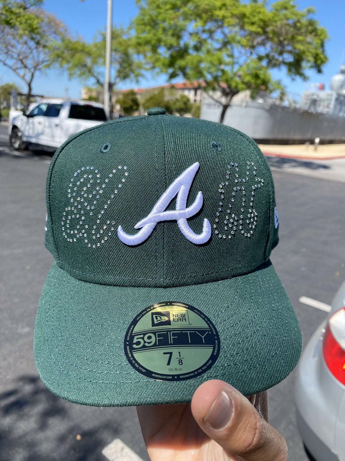 New Era × Young Thug *RARE* Custom 1/9 SLATT YSL Rhinestone New Era ...