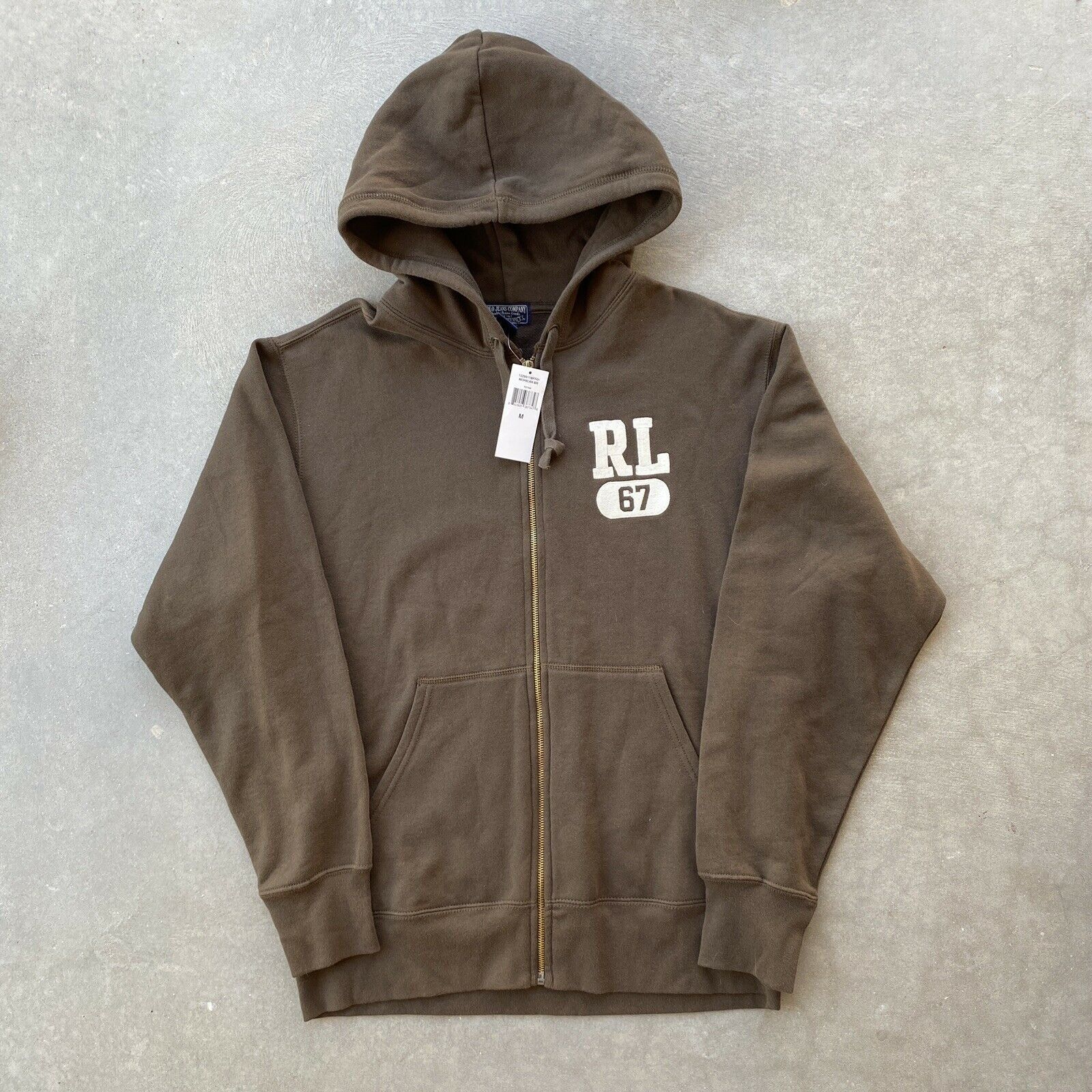 Polo Ralph Lauren × Vintage Vtg POLO JEANS CO Brown RL 67 Logo Zip ...