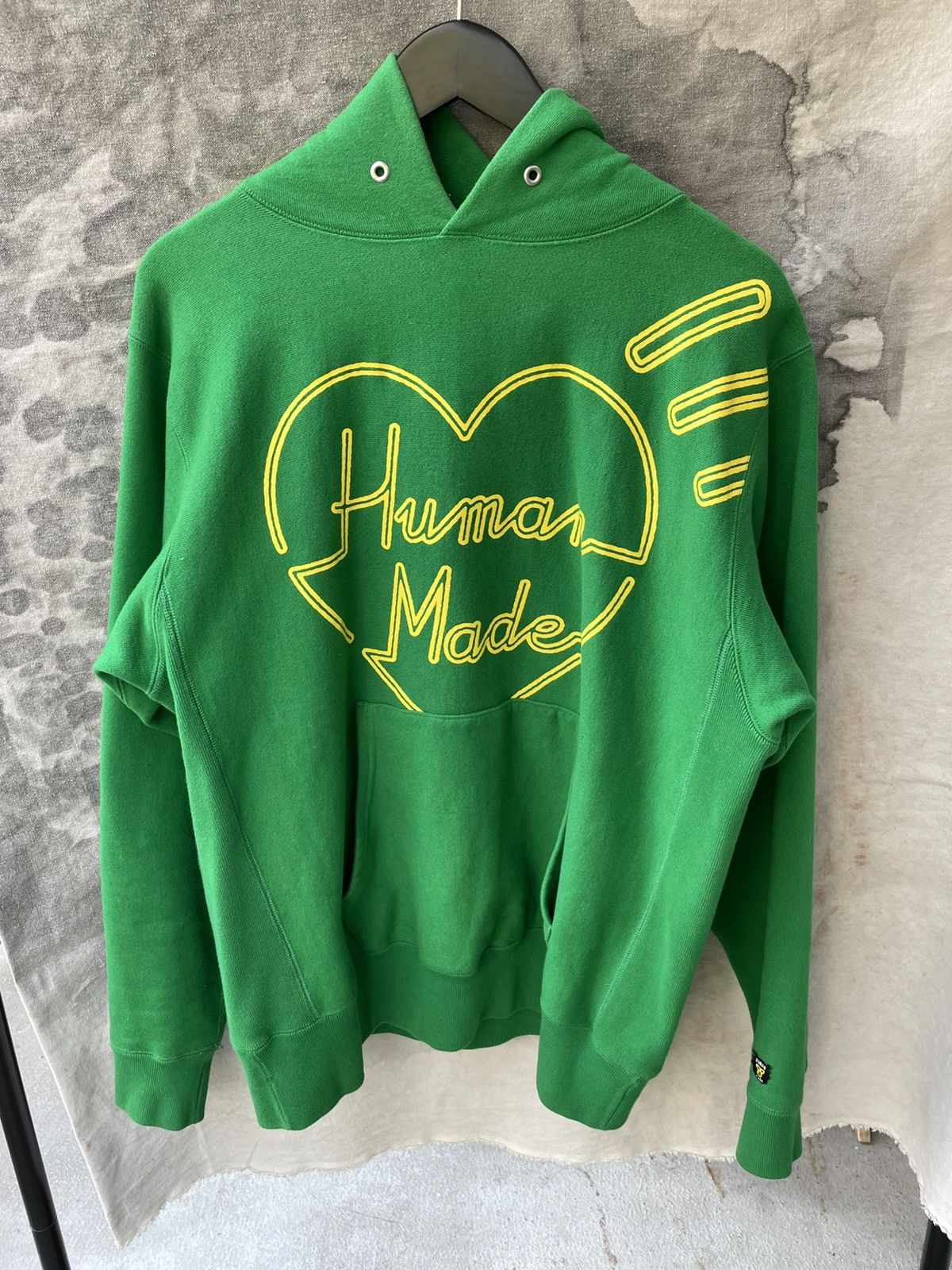Human Made Human made green yellow hoodie Large | Grailed