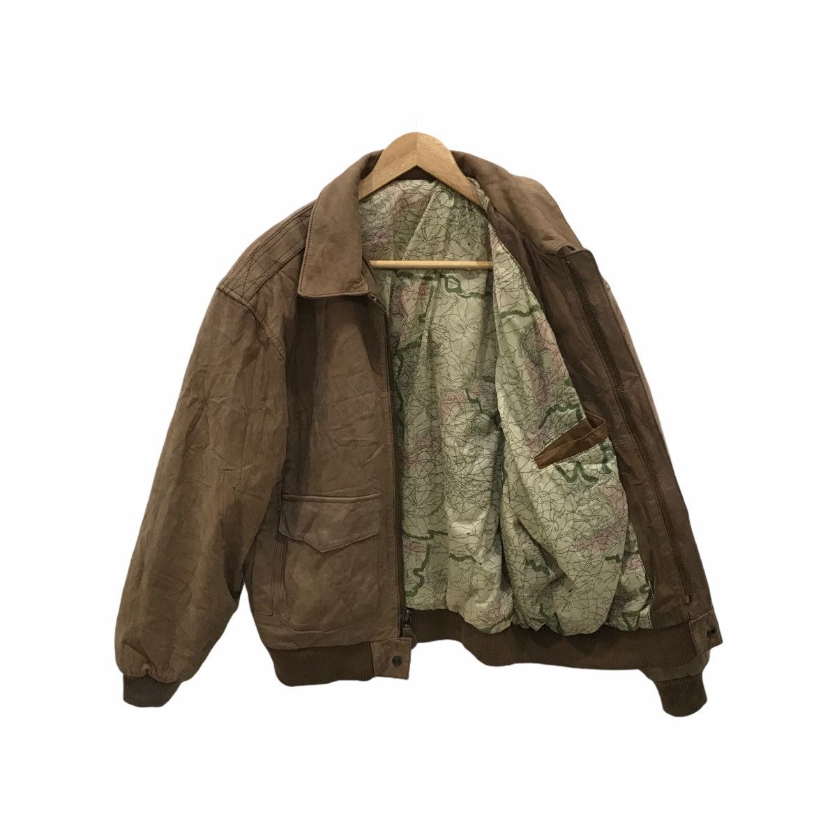 Leather Jacket Art Maps Design Leather Jacket | Grailed