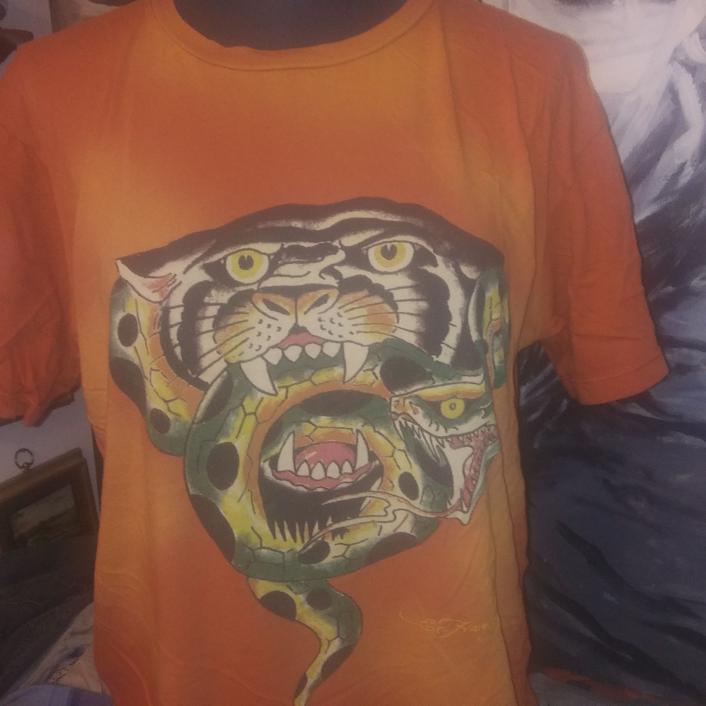 Vintage Don ed hardy tiger and snake tattoo t shirt | Grailed