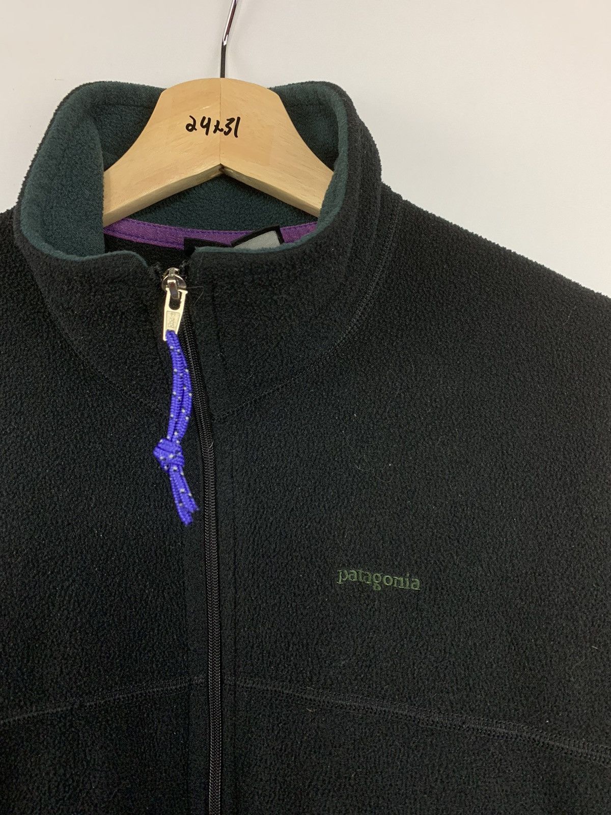 Patagonia × Vintage patagoina black fleece full zip jacket Made In USA ...