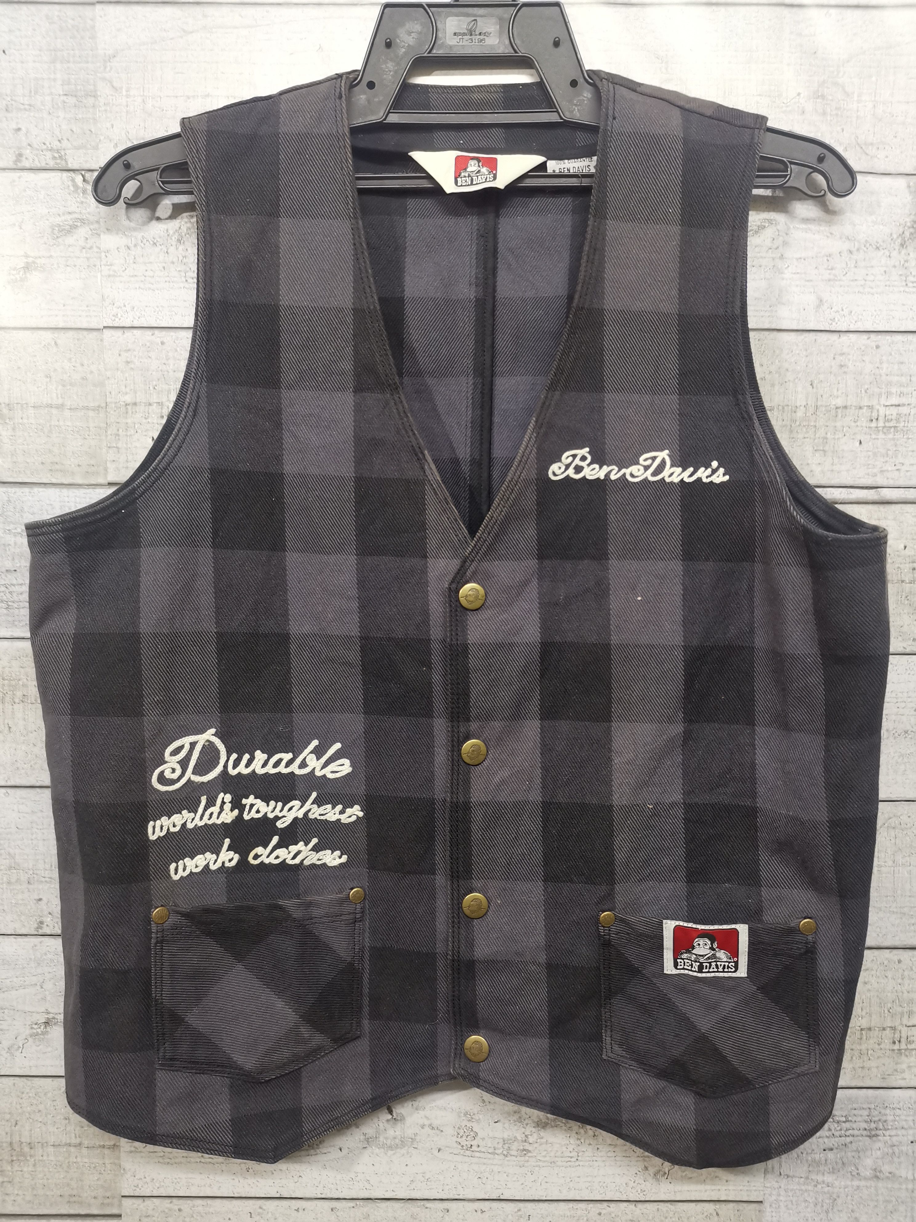 Ben Davis × Streetwear Ben Davis Plaid Black Vest Jacket | Grailed