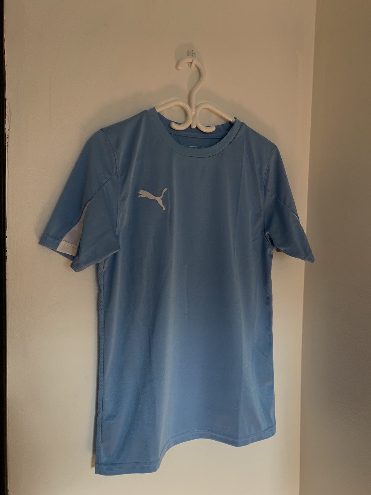 Puma Baby Blue Muscle Fit Athletic Puma T-Shirt | Grailed