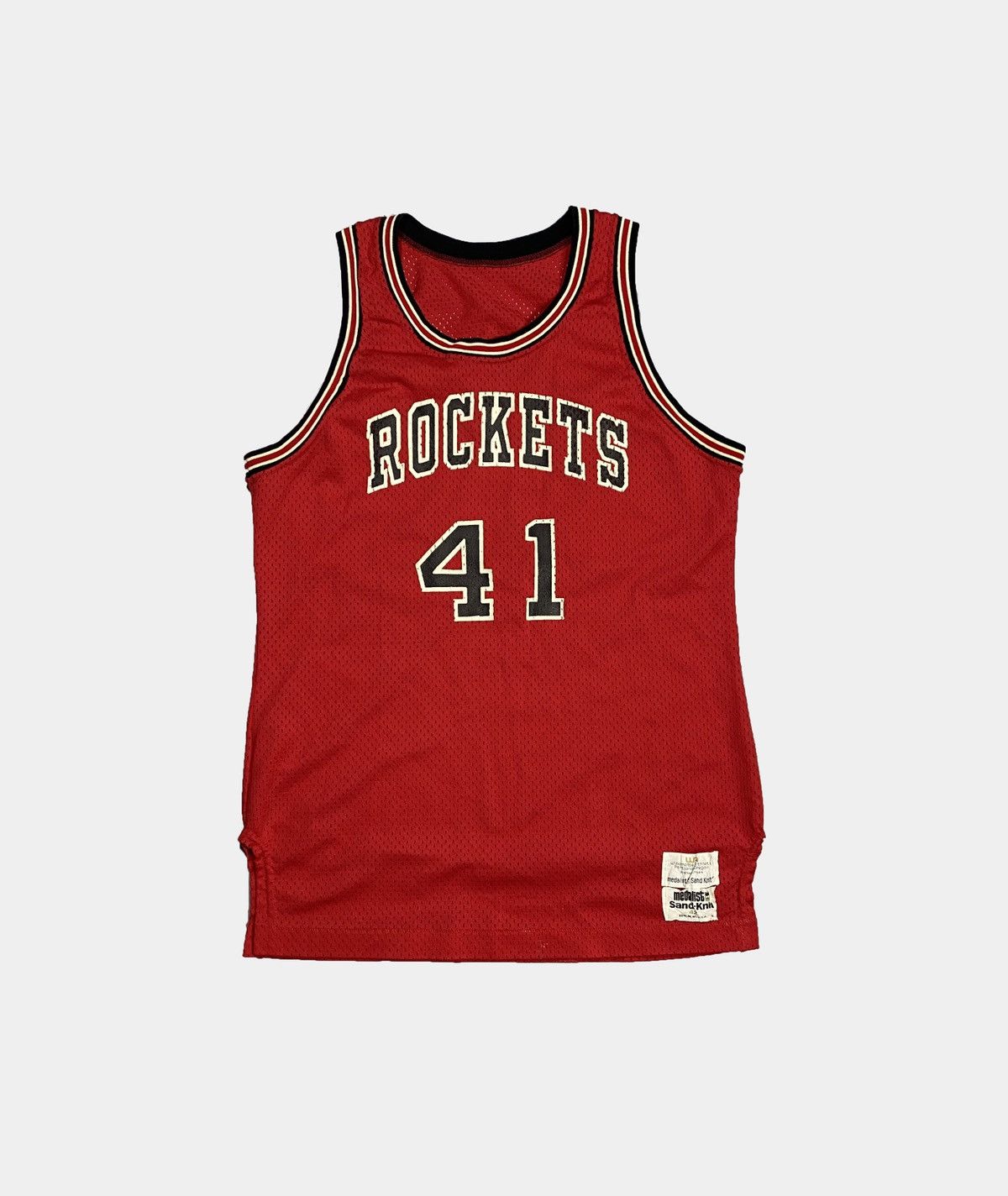 Vintage Vintage 80s Houston Rockets #41 Medalist Sand Knit Jersey | Grailed