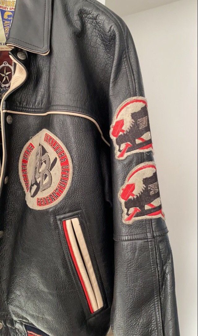 Vintage VTG 90s AVIREX Red Blades Leather Jacket L | Grailed