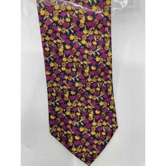 Bonobos New! BONOBOS Purple Yellow Navy Flower Neck Tie | Grailed