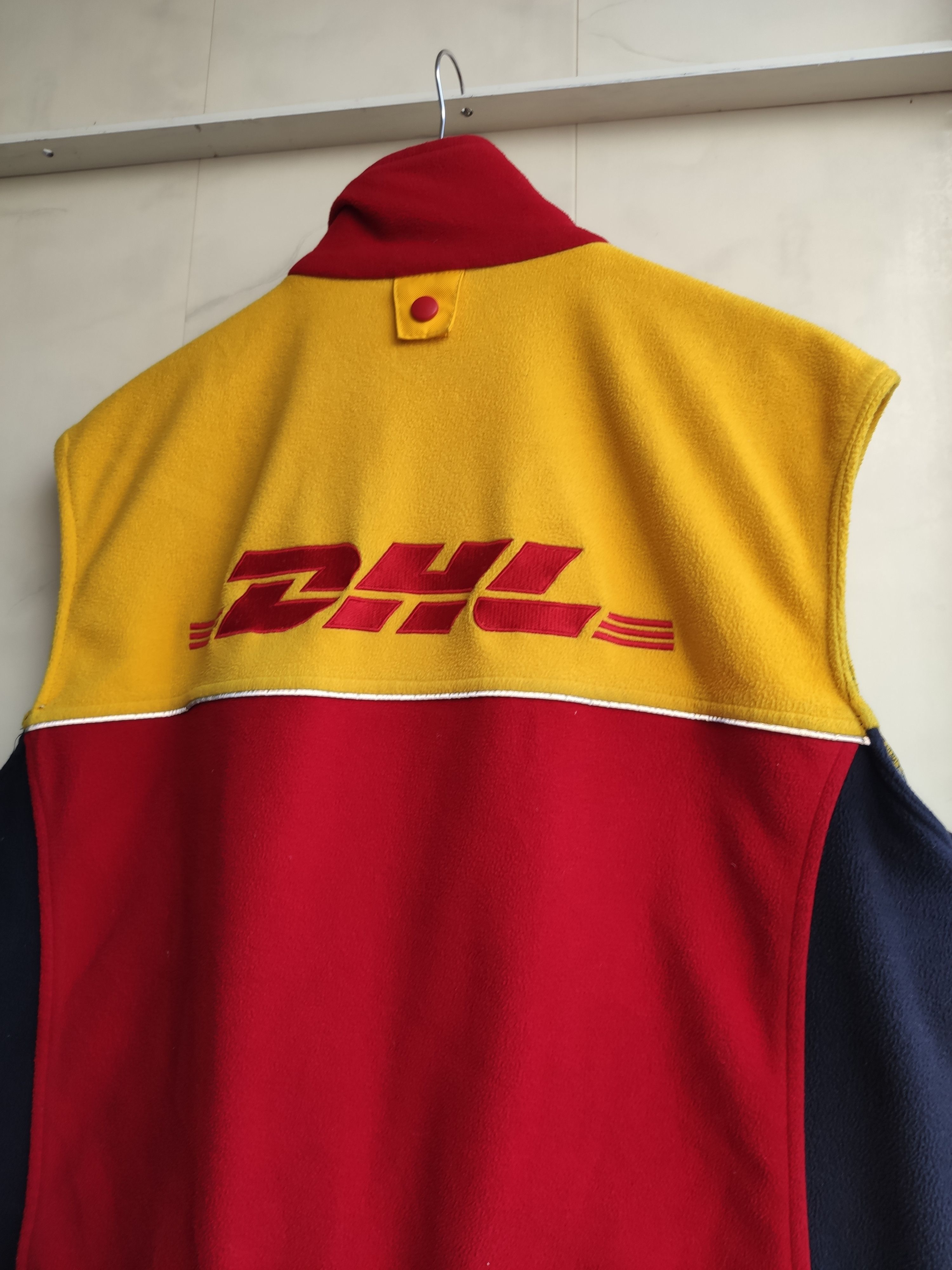 Dhl DHL fleece jacket vest vetements design | Grailed