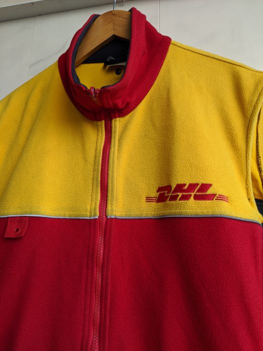 Dhl DHL fleece jacket vest vetements design | Grailed