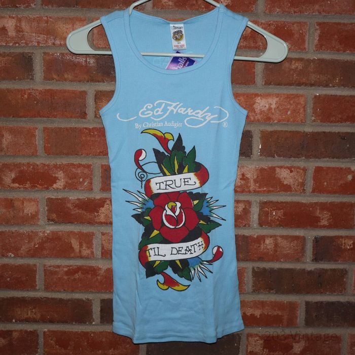 Ed Hardy NWT Ed Hardy "True till Death" Tank top | Grailed