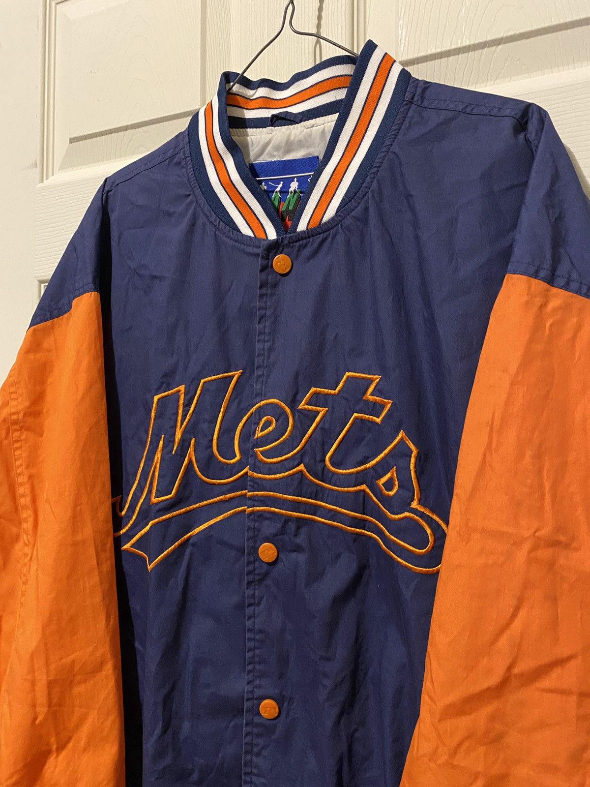 MLB × Mets × Vintage Vintage 90s Mets Fans Gear Bomber Varsity Jacket ...