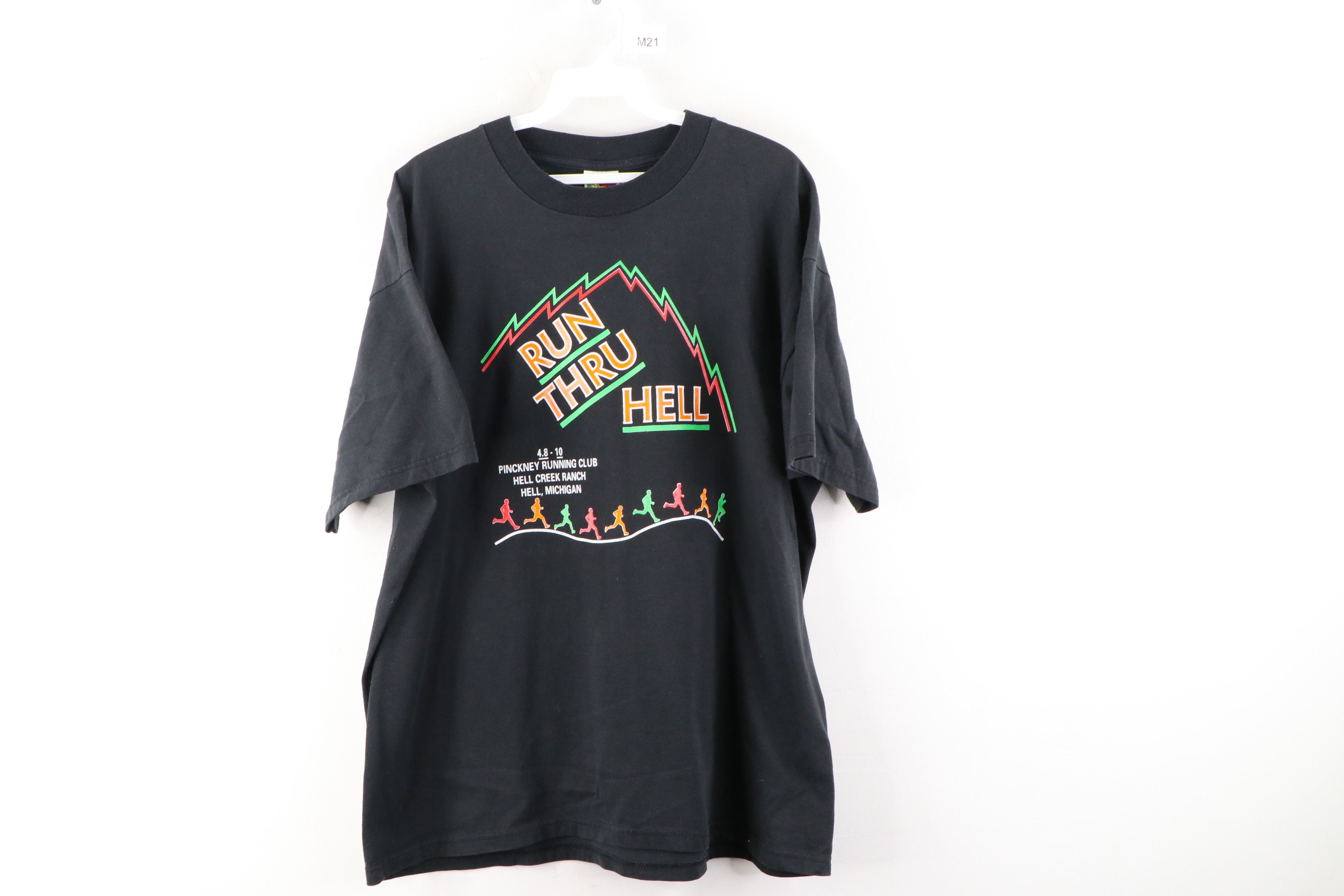 Vintage Vintage Run Thru Hell Michigan Double Sided Faded Shirt | Grailed