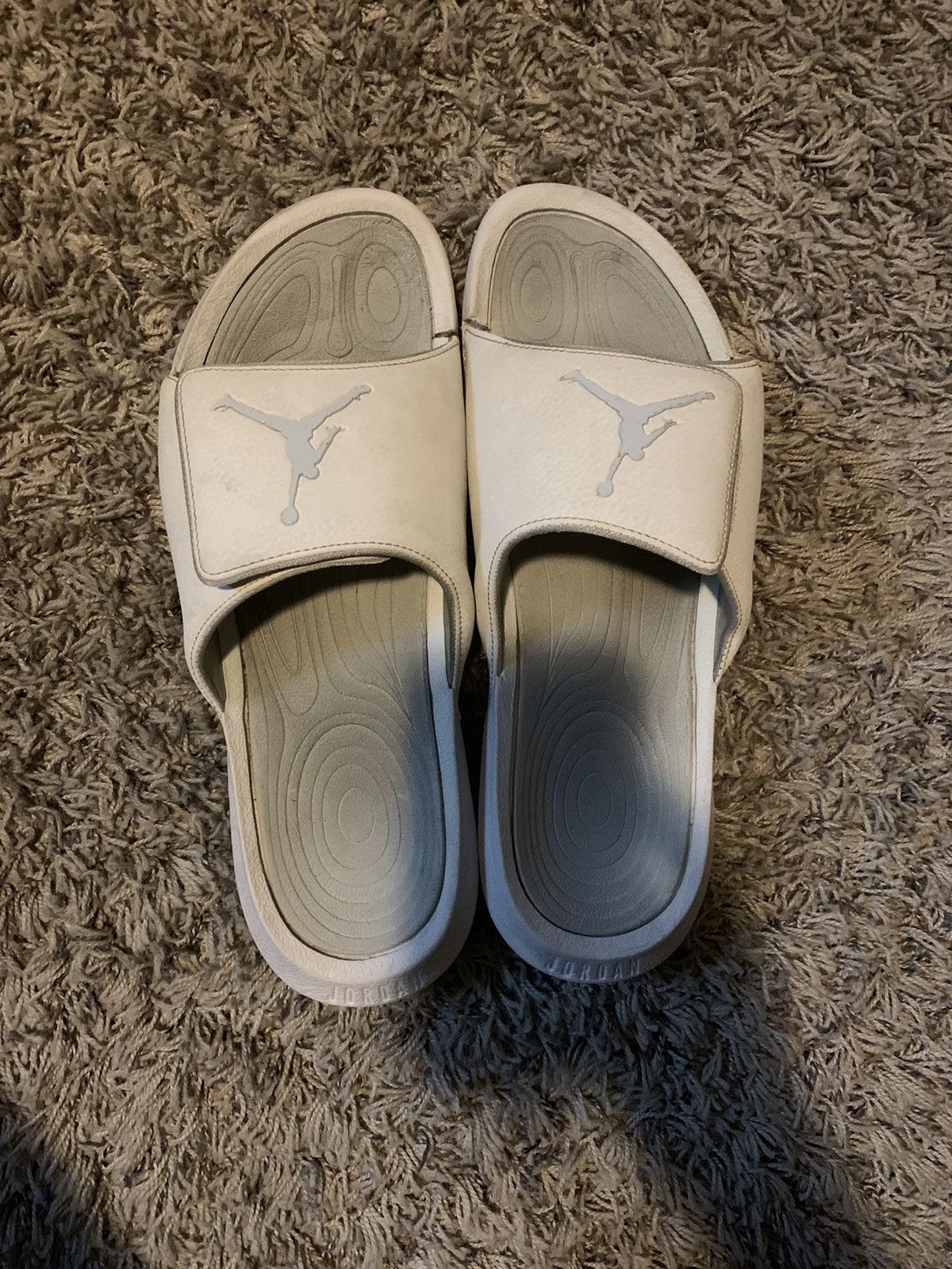 Jordan Brand × Vintage White Jordan Velcro Slide | Grailed