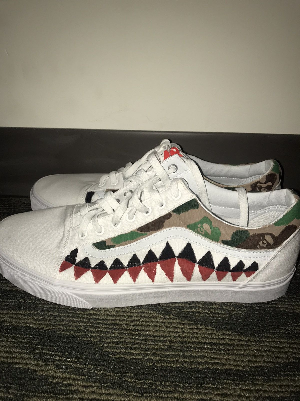 Vans Custom Bape Vans Shark Teeth Vans Customized | Grailed