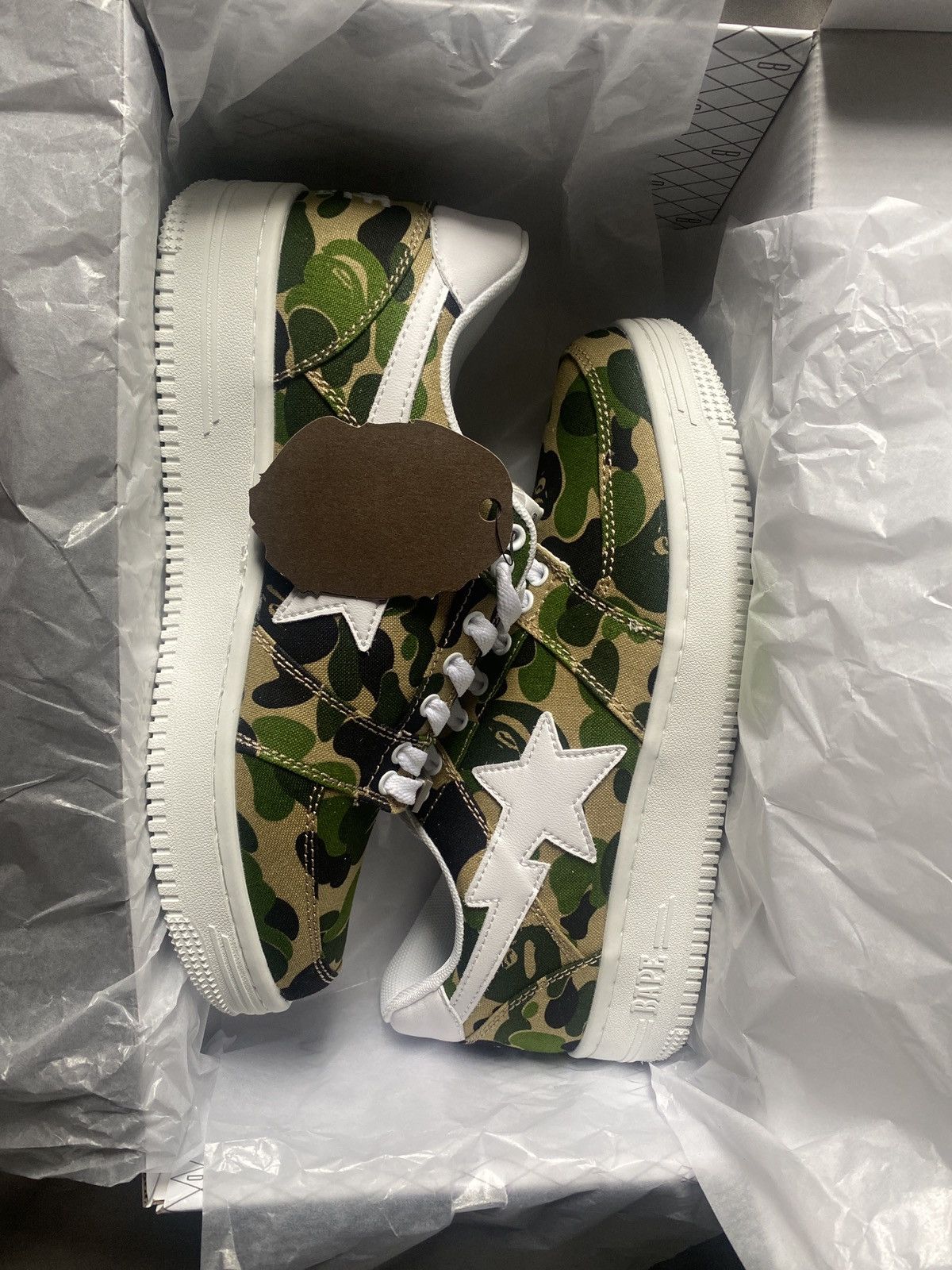 Bape BAPE ABC CAMO GREEN BAPESTA LOW SIZE 11 | Grailed