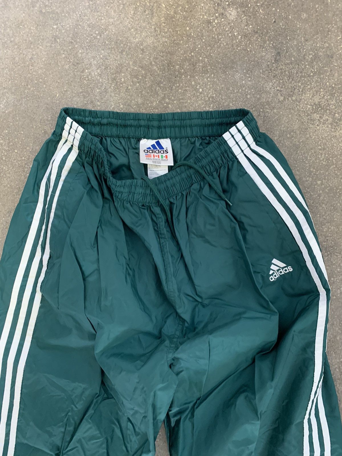 Adidas × Vintage Vintage 90s Adidas Wind pants XL green | Grailed