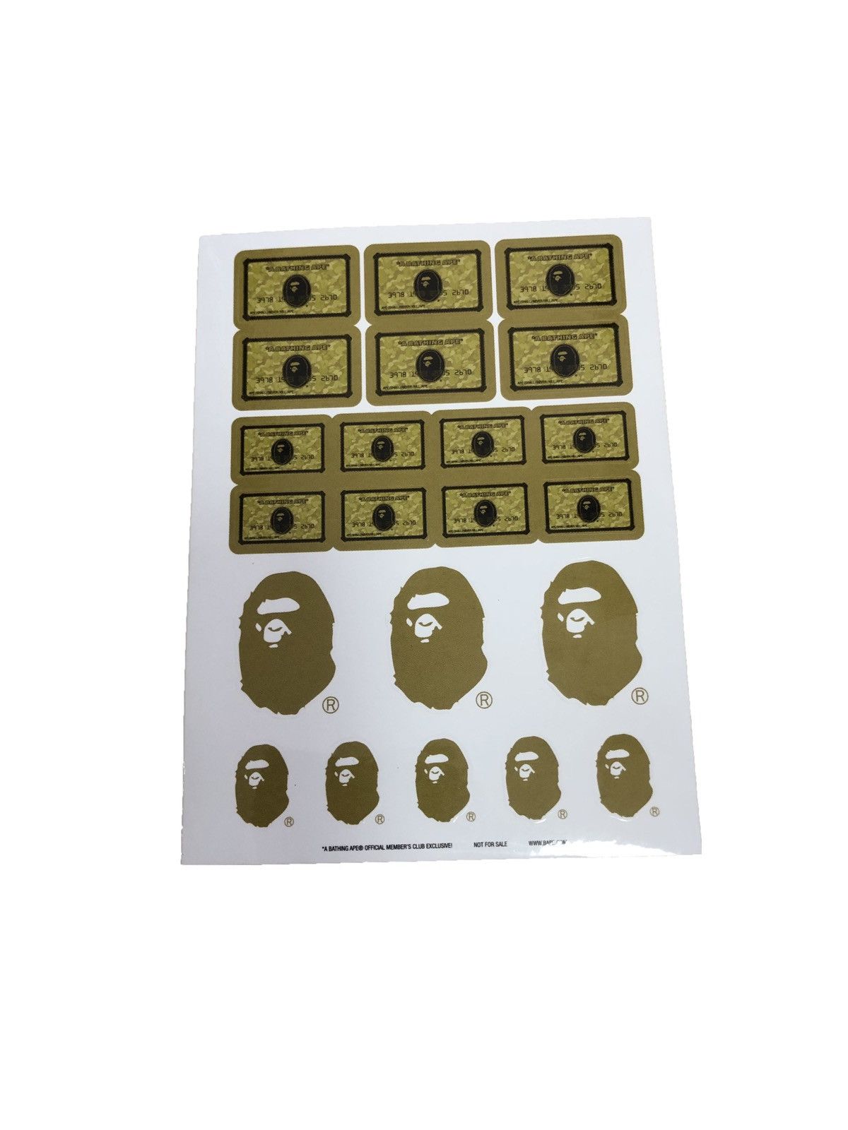 Bape A bathing Ape Bape Head stickers sheet | Grailed