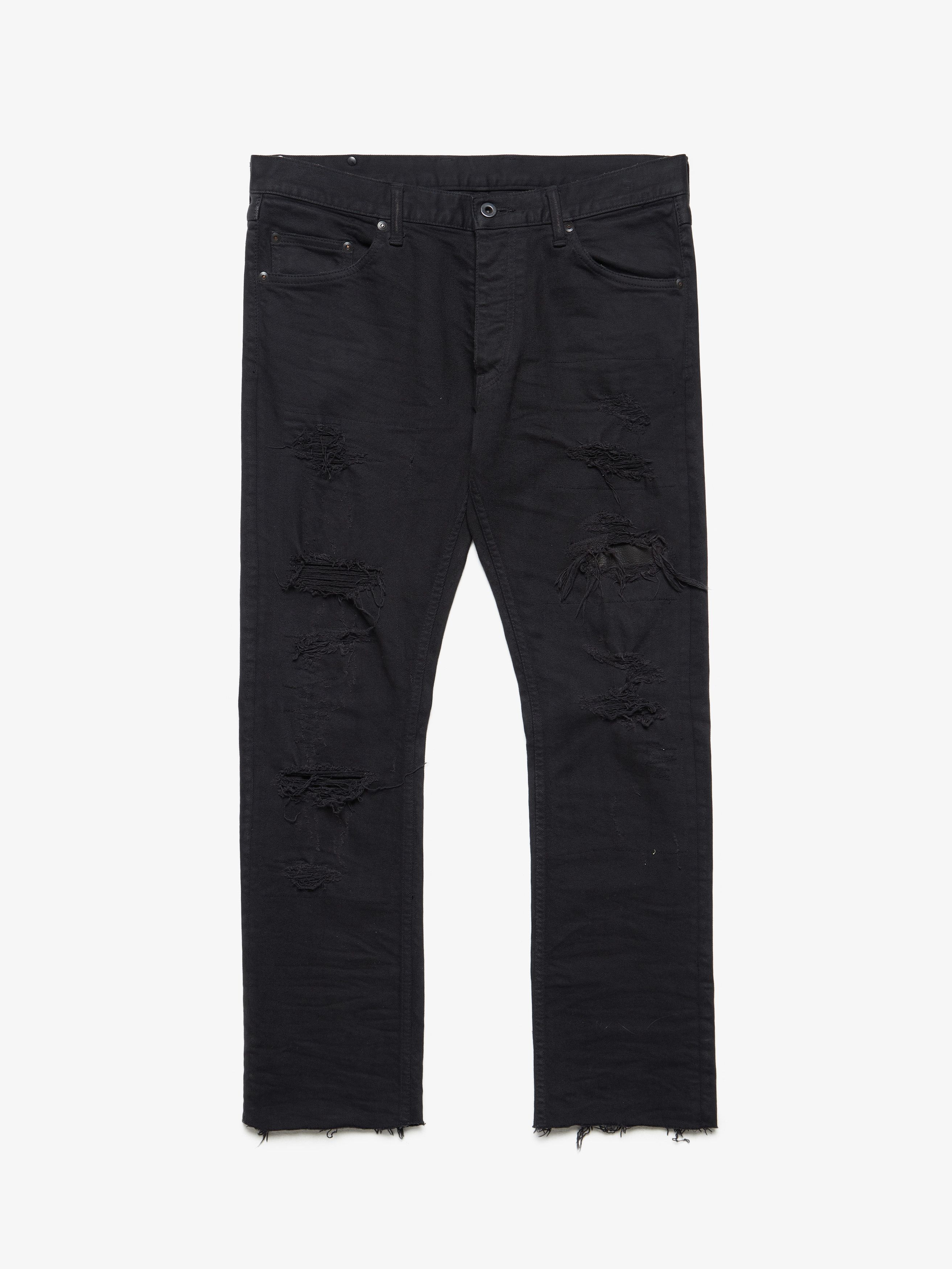 Backlash Black Distressed Cotton Jeans | Grailed