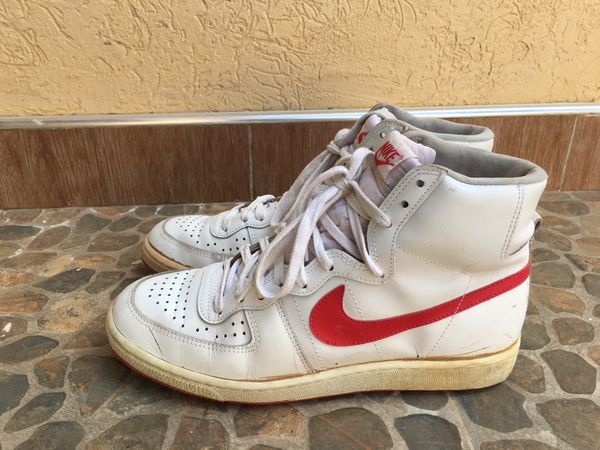 Nike 1982 Vintage Nike Legend Hi Top Sneakers White Red S 11.5 | Grailed