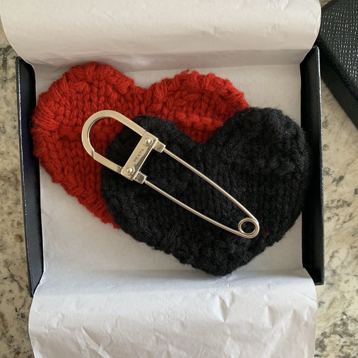 Prada Prada Knitted Heart Brooch | Grailed