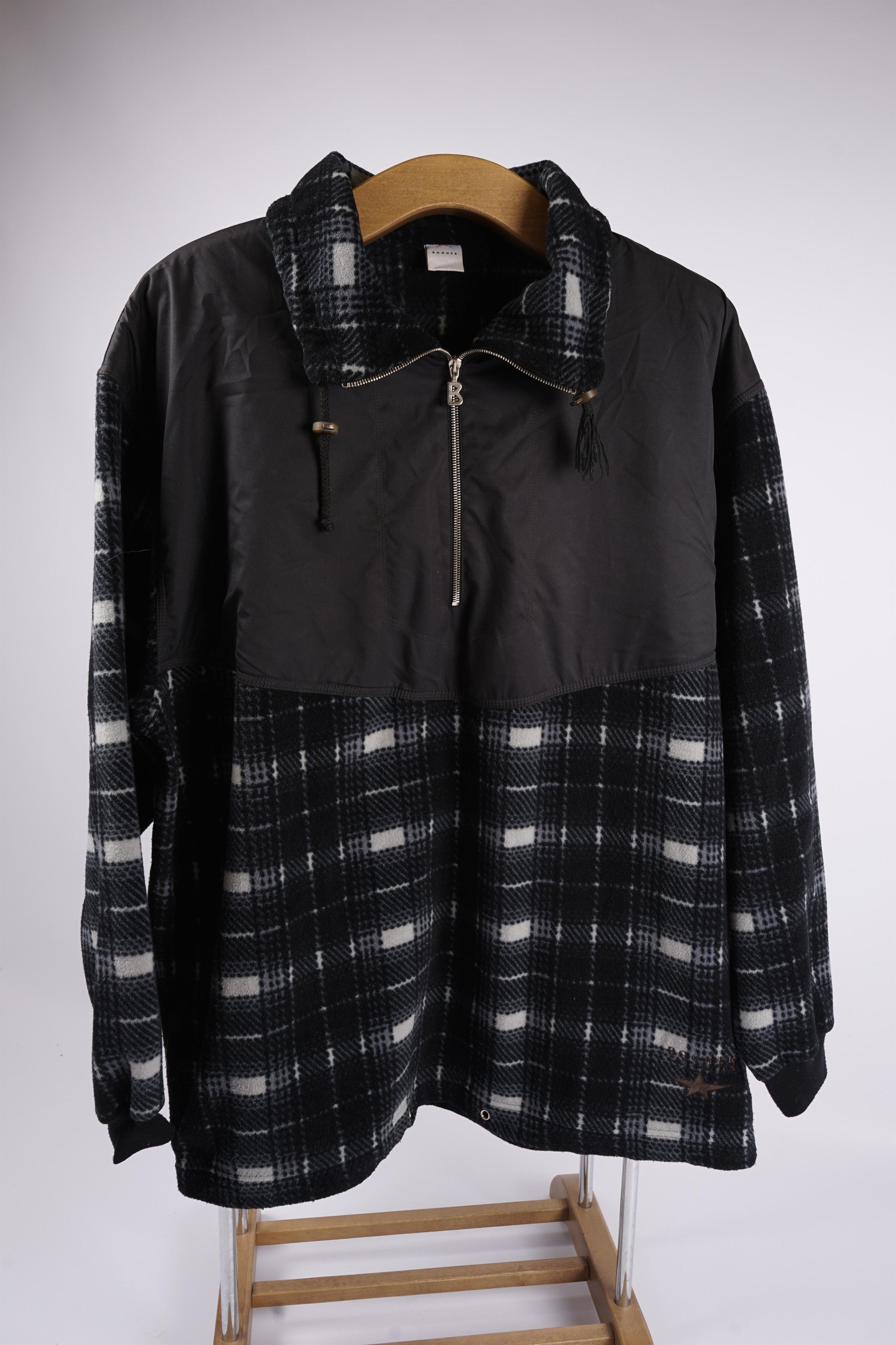 Bogner × Vintage Made in Italy Bogner Rare Nylon Fleece Dark Check ...