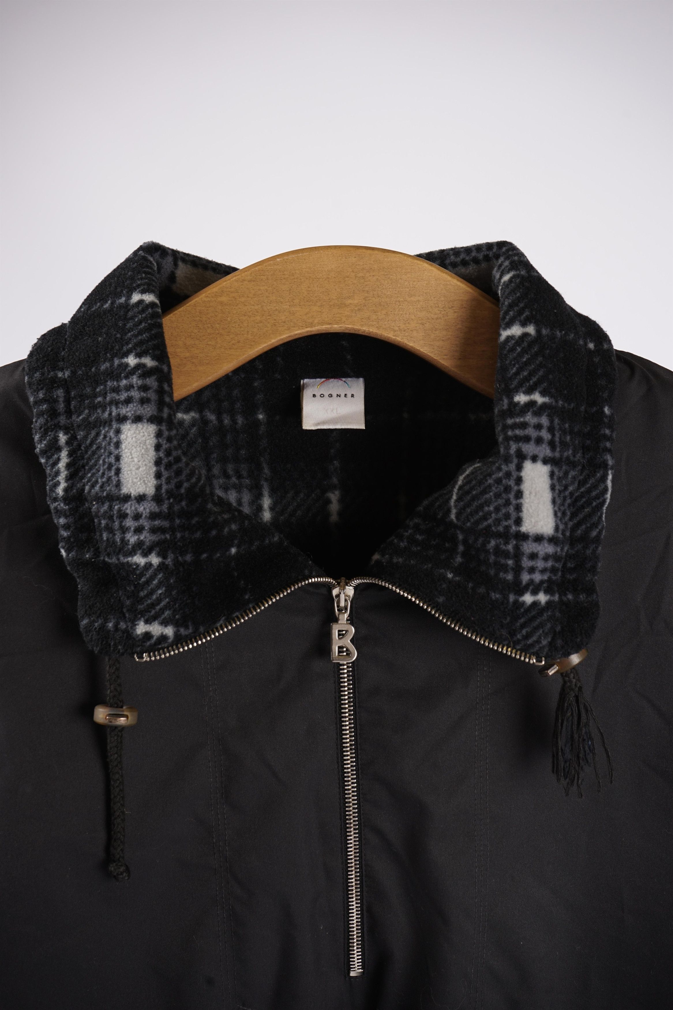 Bogner × Vintage Made in Italy Bogner Rare Nylon Fleece Dark Check ...