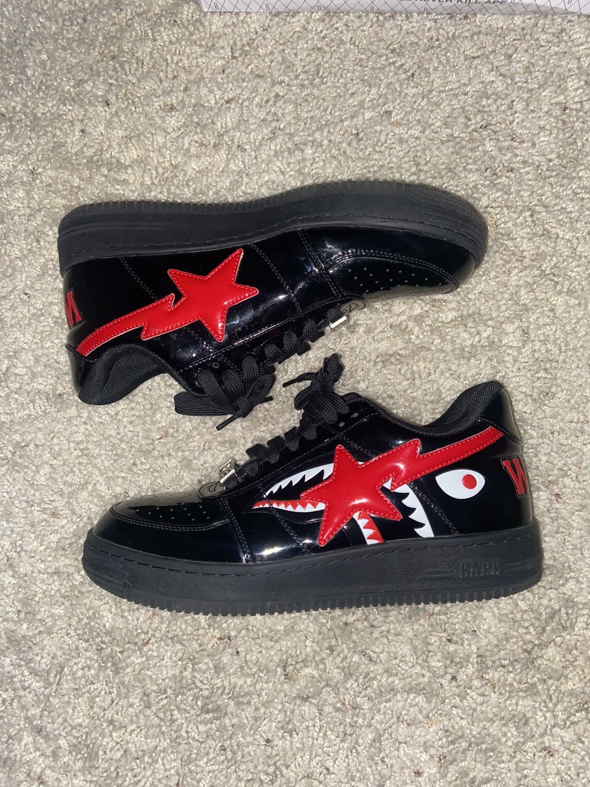 Bape Bapesta Low ‘Black Shark Face’ | Grailed