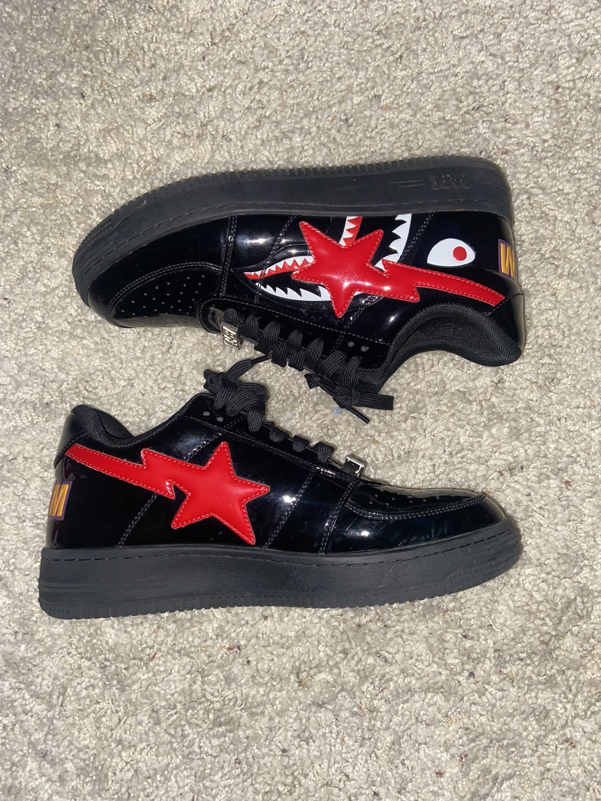 Bape Bapesta Low ‘Black Shark Face’ | Grailed