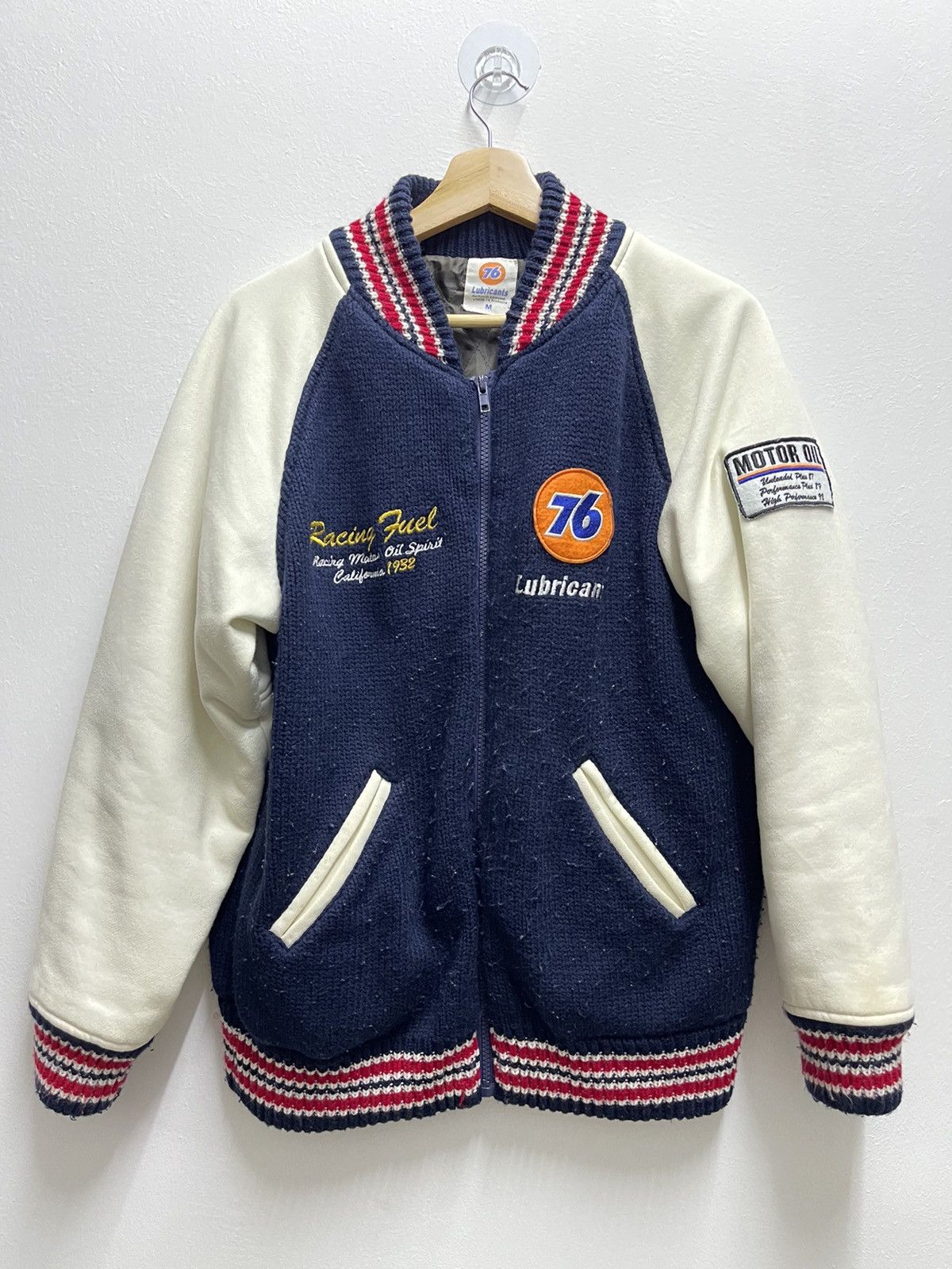 Streetwear × Varsity Jacket × Vintage Vintage Racing Fuel 76Lubricant ...