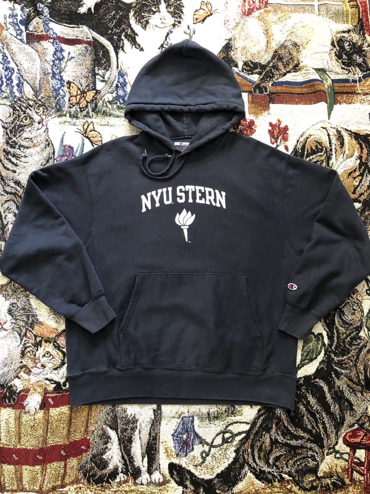 Vintage Vintage Collegiate NYU Stern Hoodie | Grailed
