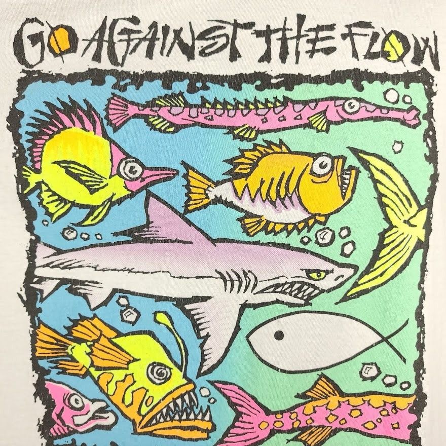 Vintage Christian Go Against The Flow T Shirt Vintage 80s Bible | Grailed