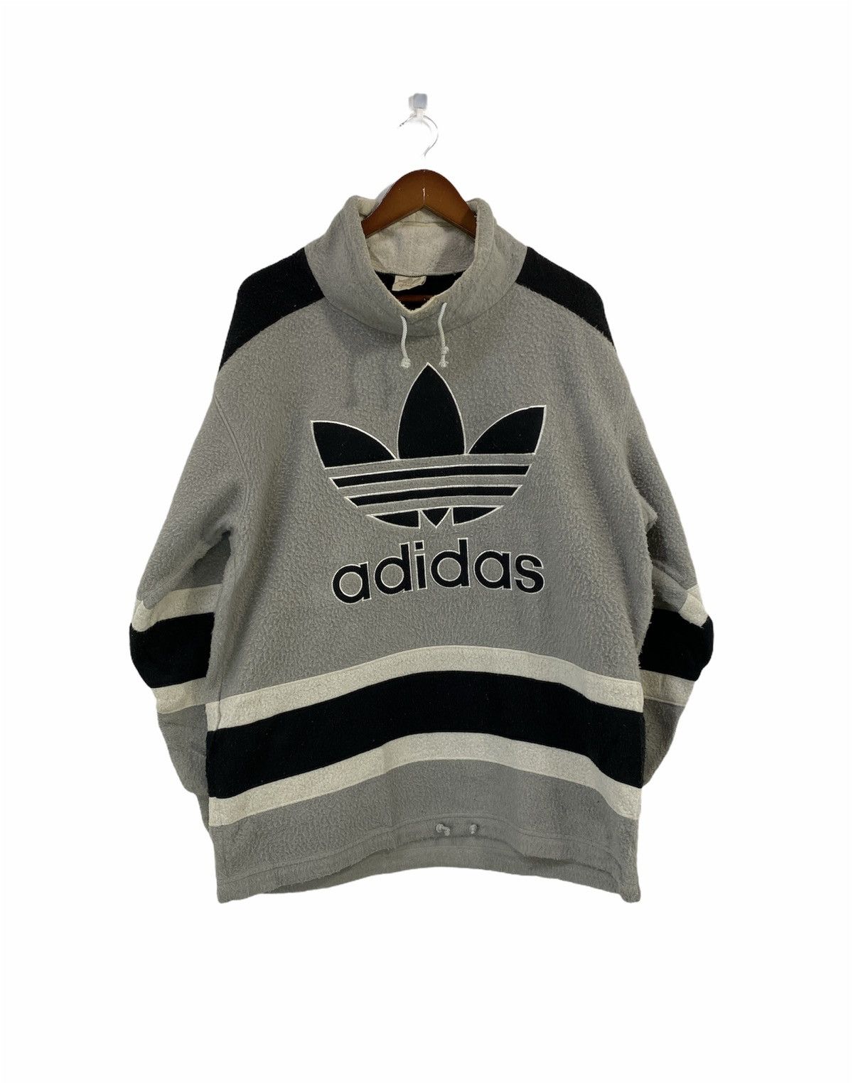 Adidas Vintage 90’s Adidas Turtle Neck Sweatshirt Big Logo Design | Grailed
