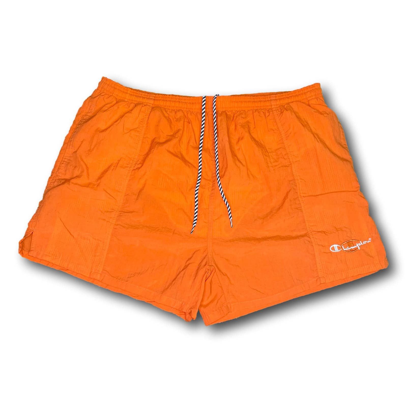 Champion Vintage 90s Champion Orange Logo Trunks | Grailed