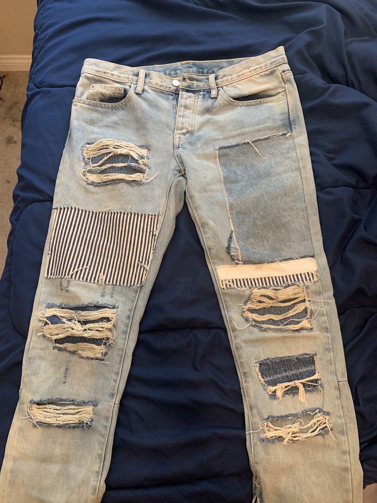 MNML MNML Patchwork Grunge Distressed Denim | Grailed