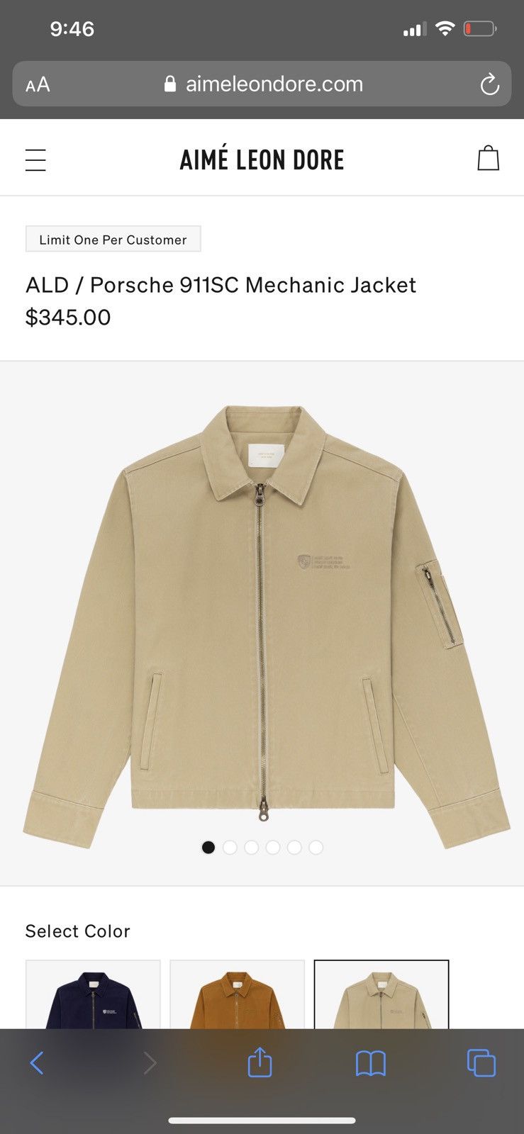 Aime Leon Dore ALD / Porsche 911SC Mechanic Jacket | Grailed