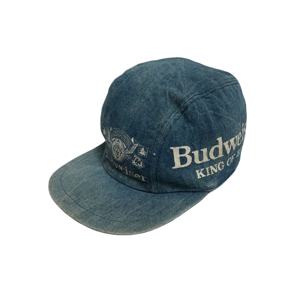 Vintage 🔥90s FIRE 🔥 Budweiser Distressed blue cap hat | Grailed