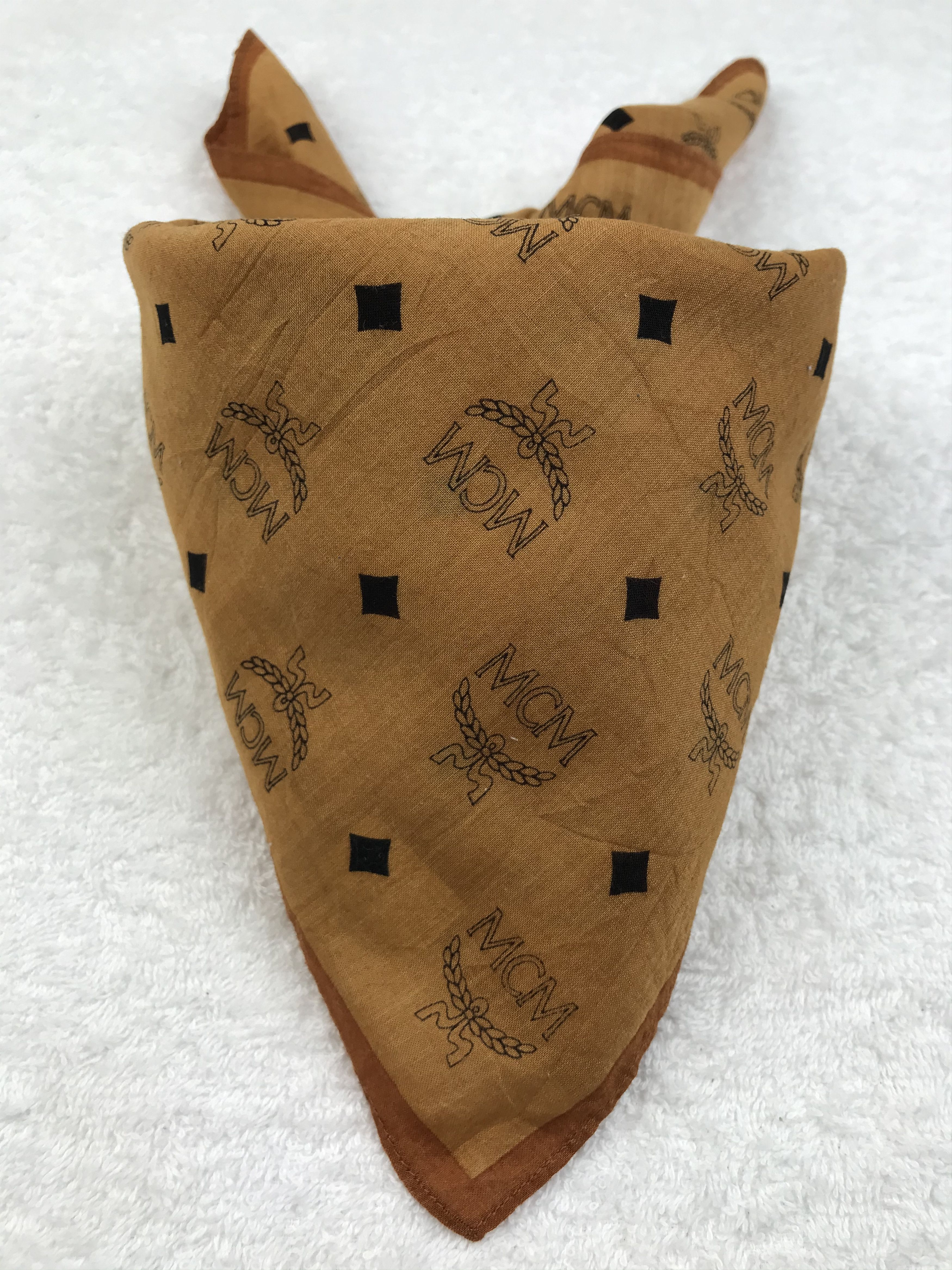 Vintage MCM Bandana Handkerchief Classic Design full monogram | Grailed