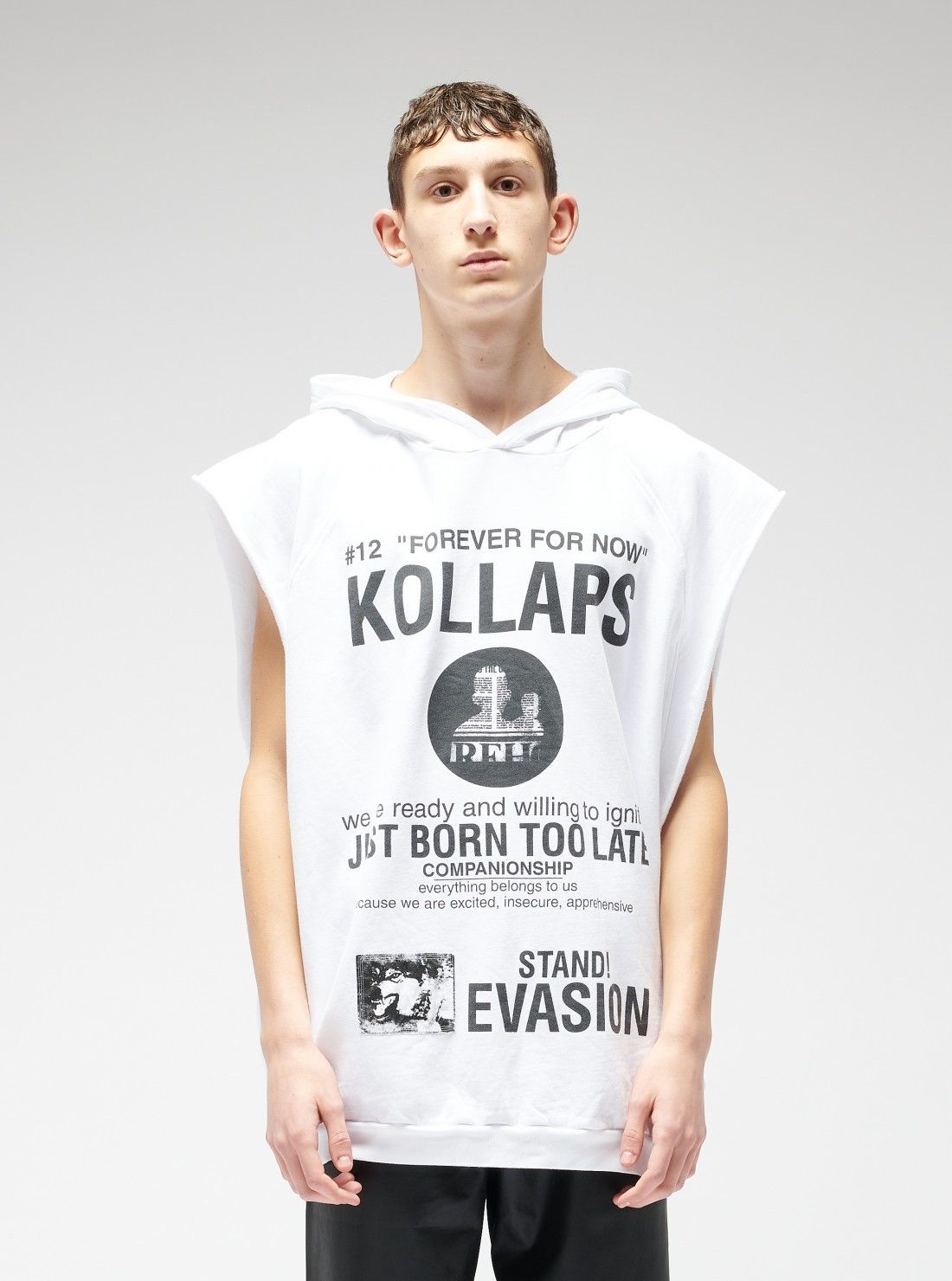 Raf Simons Raf Simons Archive Redux Kollaps Oversize Sleeveless Hoodie ...