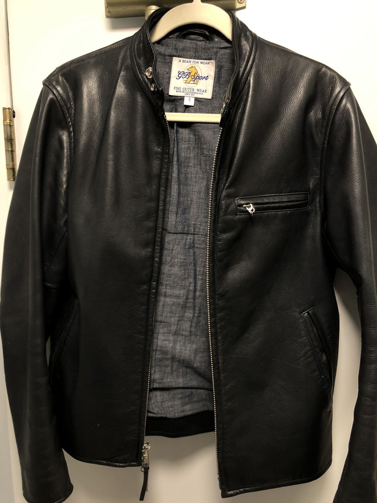 Golden Bear Navy Leather Cafe Racer - S | Grailed