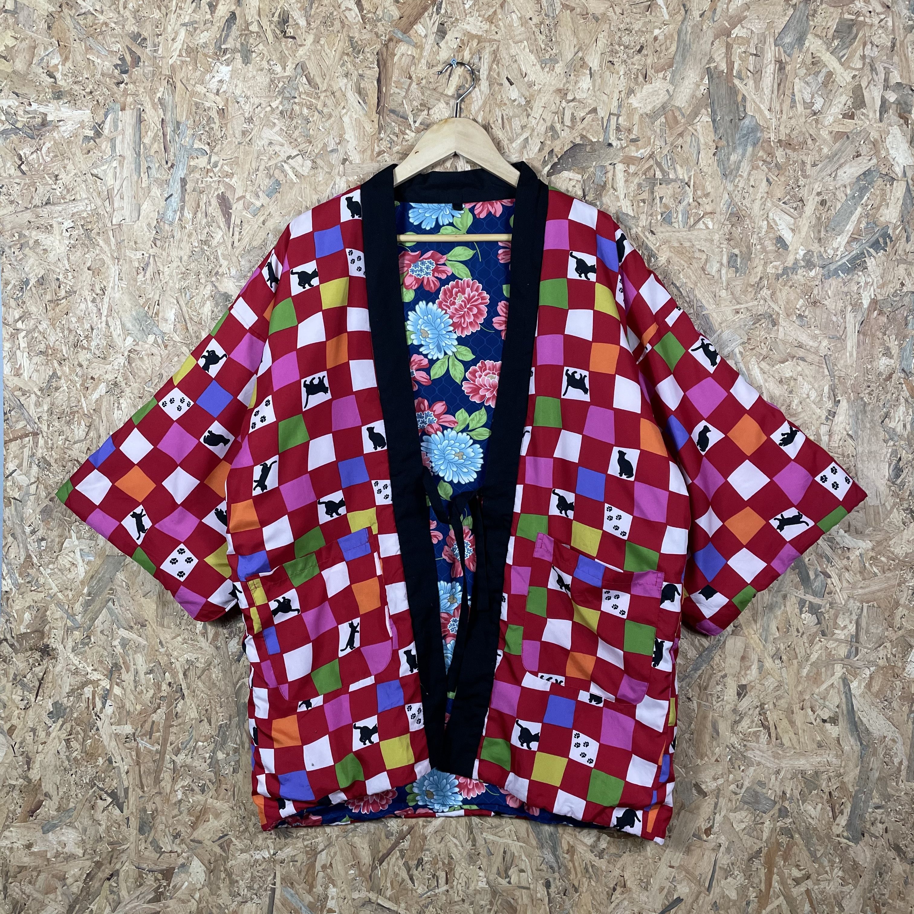 Japanese Brand Kimono Japan Checkered Cat Pattern | Grailed