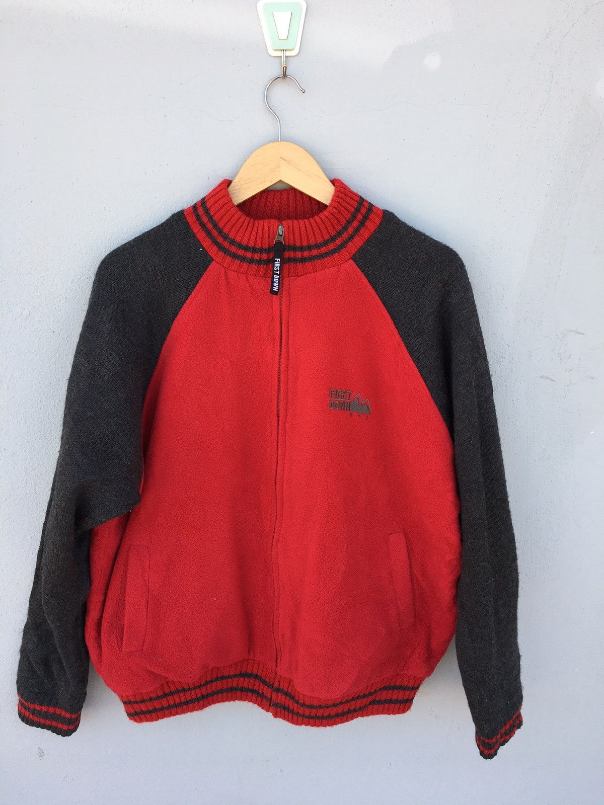 Streetwear Vintage First Down Fleece Varsity Jacket | Grailed