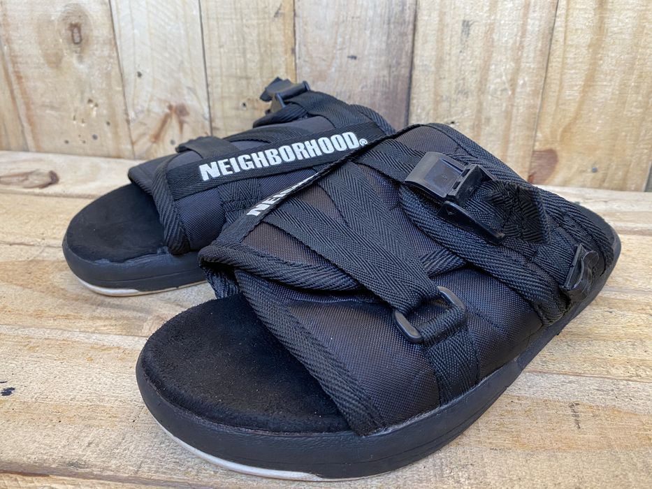 Visvim VISVIM Neighborhood CHRISTO SANDALS SLIDES SLIPPERS Black | Grailed