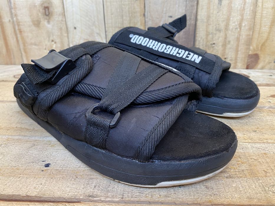 Visvim VISVIM Neighborhood CHRISTO SANDALS SLIDES SLIPPERS Black | Grailed