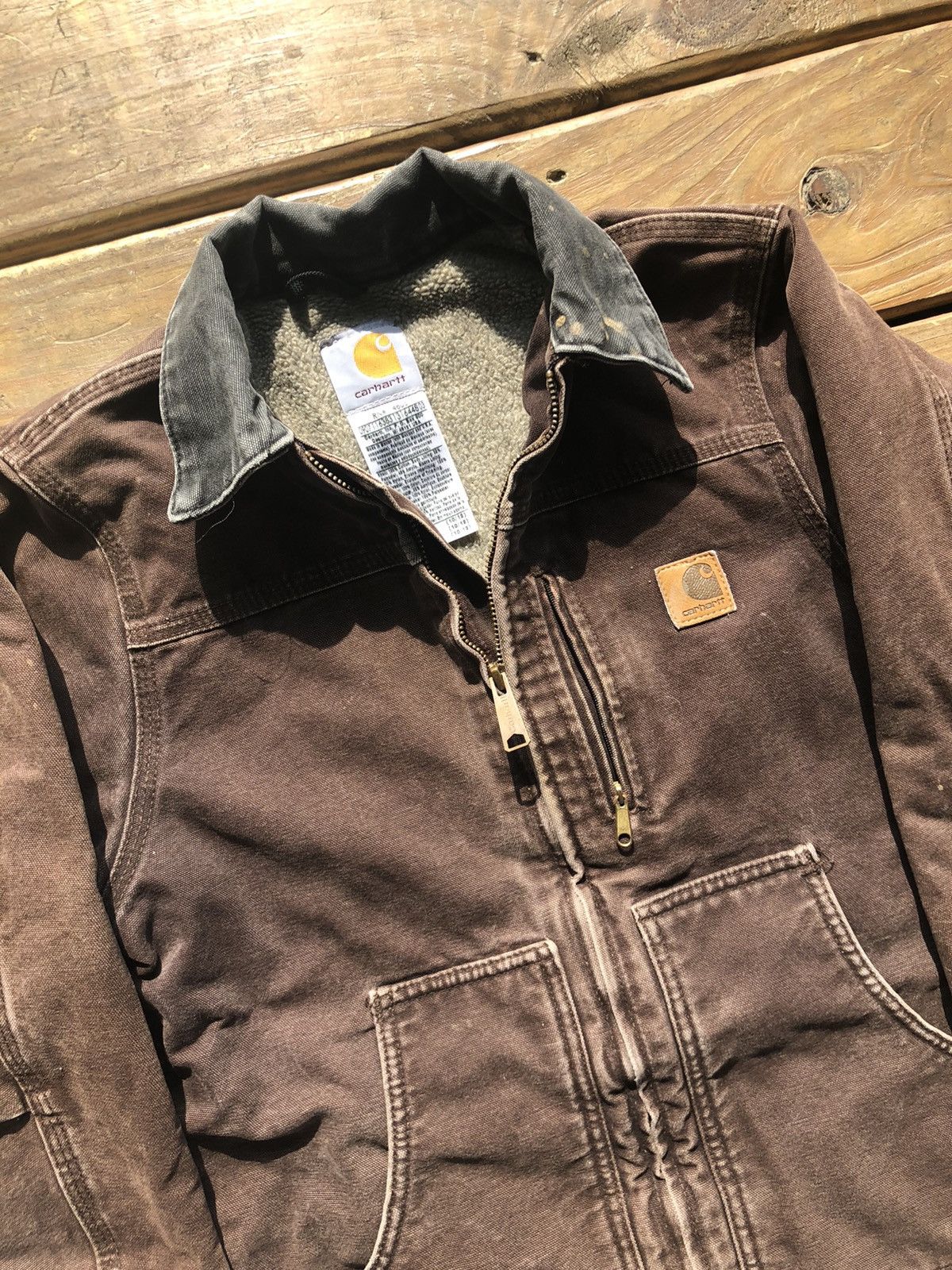 Vintage Vintage Brown Carhartt Zip Up Work Jacket | Grailed