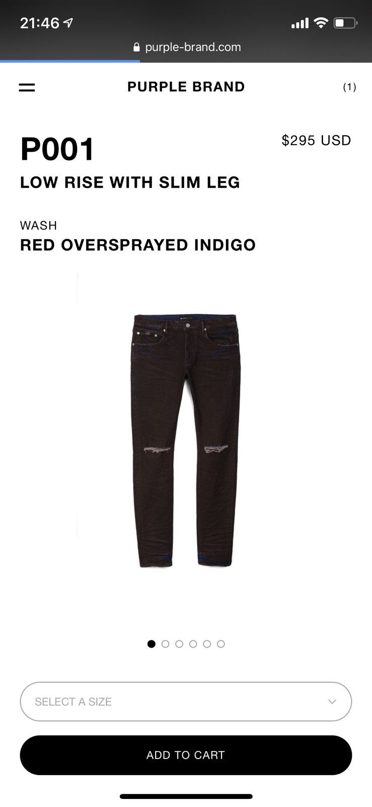 Purple P001 Red Oversprayed Indigo skinny fit jeans | Grailed