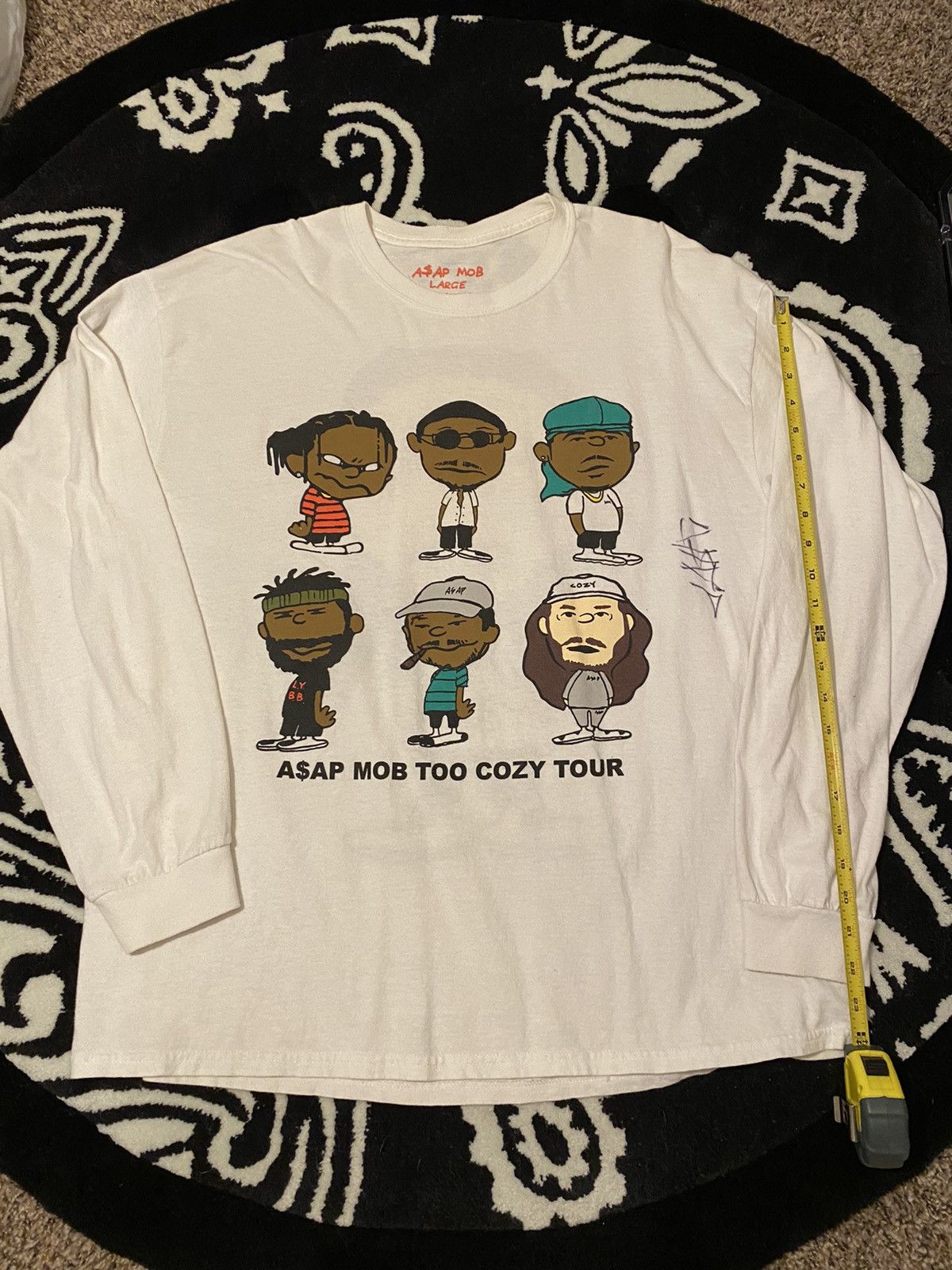 Vintage Asap Rocky Too Cozy Tour Autograph Long Sleeve Charlie Brown ...