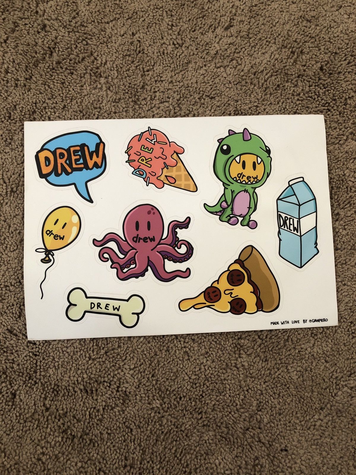 Justin Bieber Drew House Sticker Sheet June Collection | Grailed