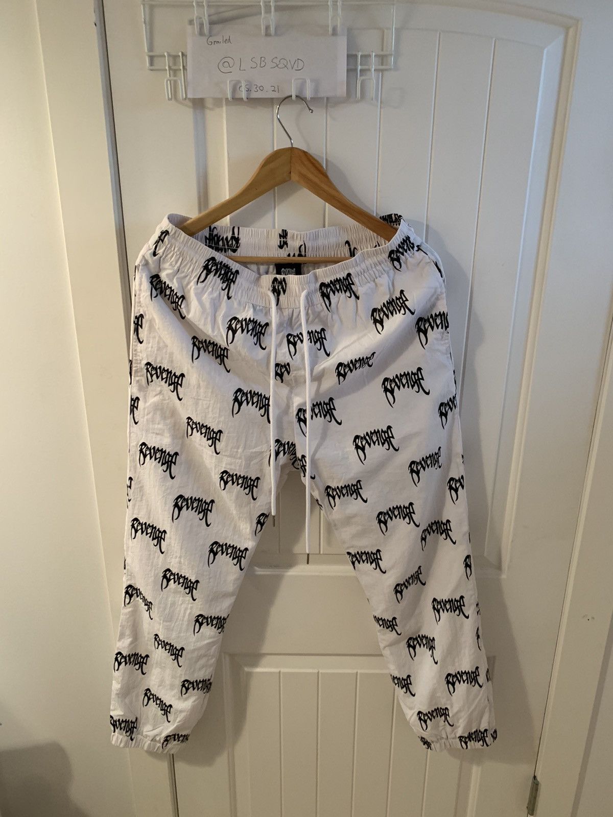 Revenge Revenge TRACK PANT ALLOVER LOGO | Grailed